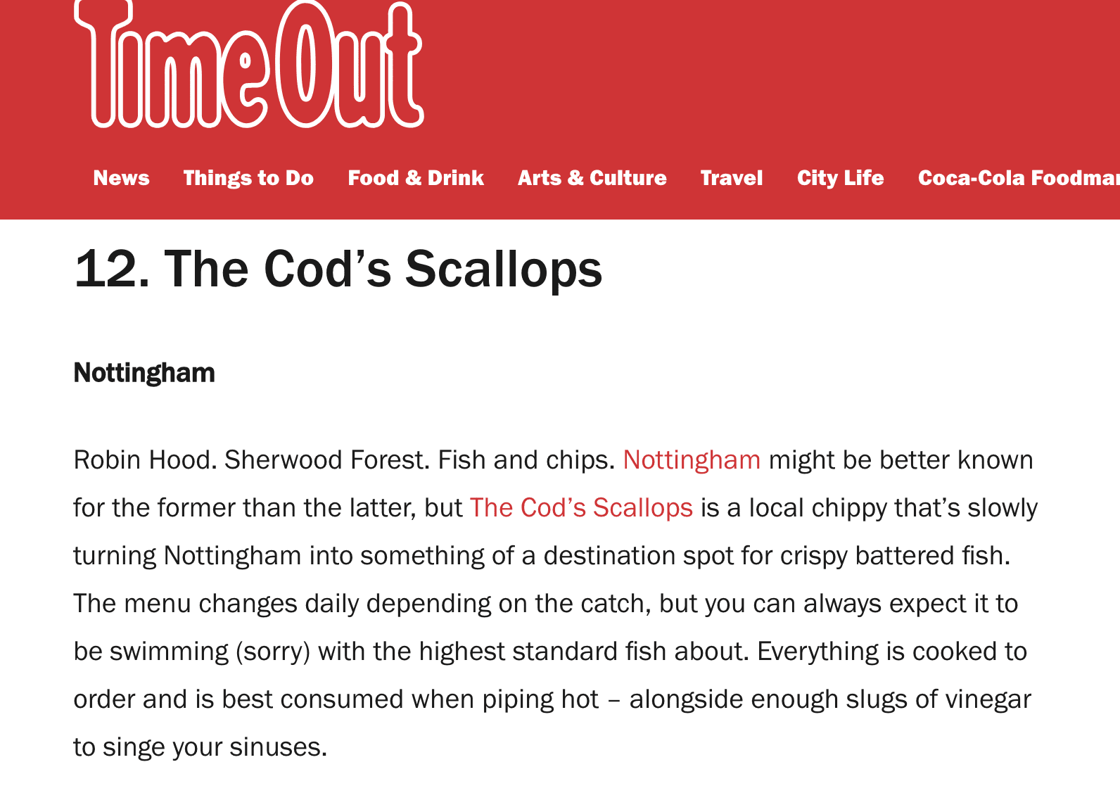 The Cod's Scallops - Time Out vote us one of the top 14 fish and chip ...